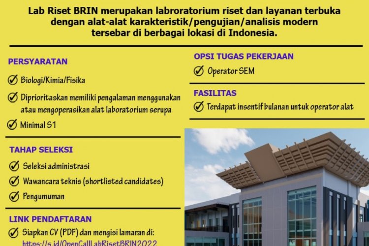 [KESEMPATAN PLATINUM] Open Call Tahap #1 | Operator Alat Laboratorium ...
