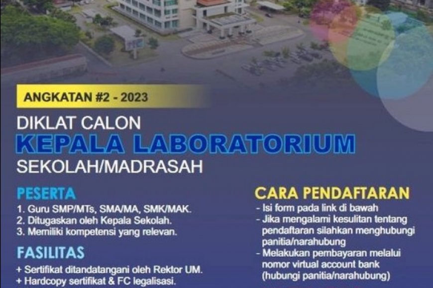 [8 Mei 2023] Diklat Calon Kepala Laboratorium - Solusi Riset