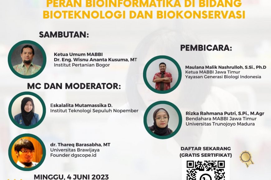 [4 Juni 2023] Peran Bioinformatika di Bidang Bioteknologi dan Biokonservasi - Solusi Riset