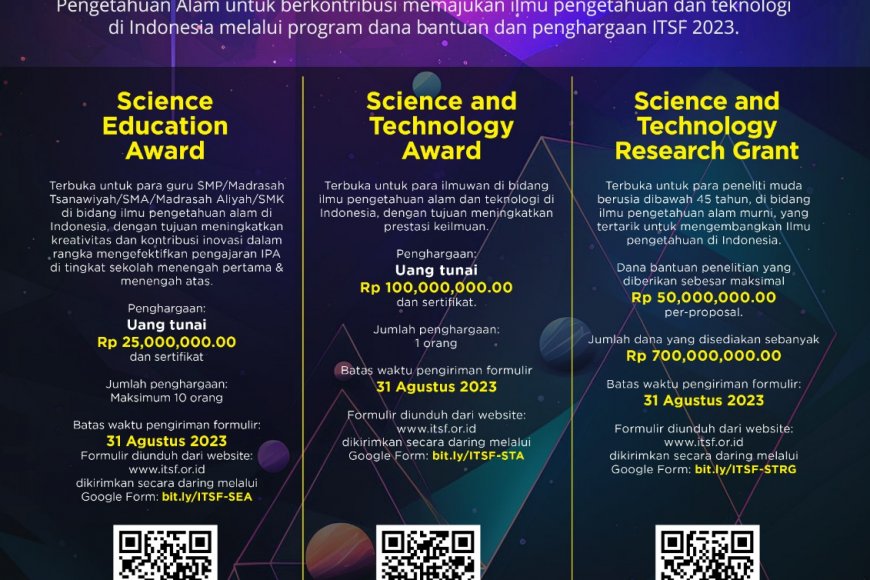 [Kesempatan Platinum] Indonesian Toray Science Foundation (ITSF) 2023 ...