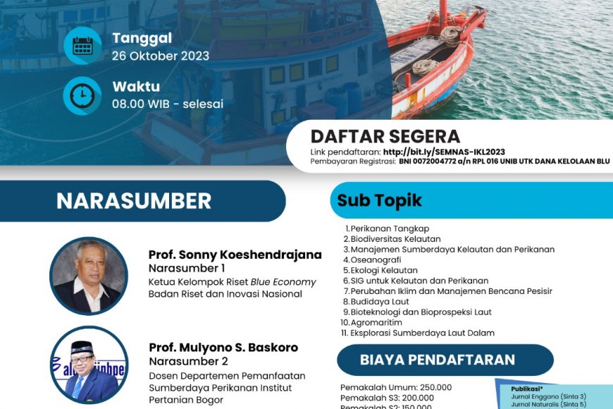 [26 Oktober 2023] Seminar Nasional Kelautan dan Perikanan: Peran Riset ...