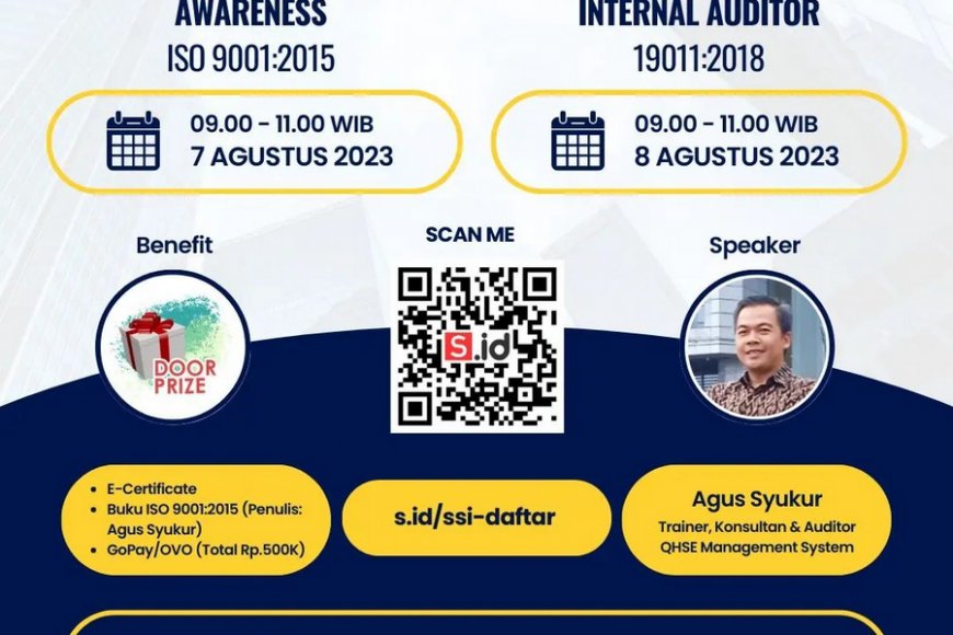 [7 dan 8 Agustus 2023] AWARENESS & INTERNAL AUDITOR - Solusi Riset