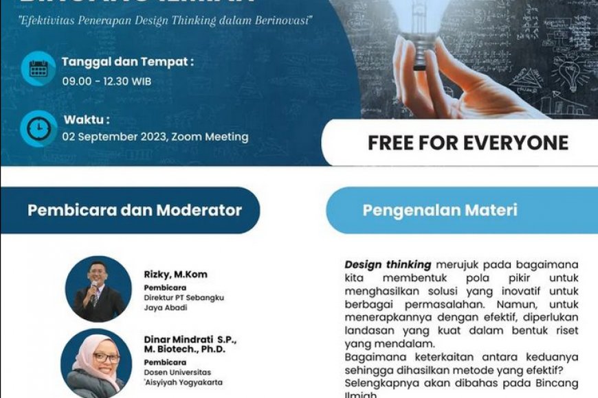 [02 September 2023] Gratis Efektivitas Penerapan Design Thinking dalam Berinovasi - Solusi Riset