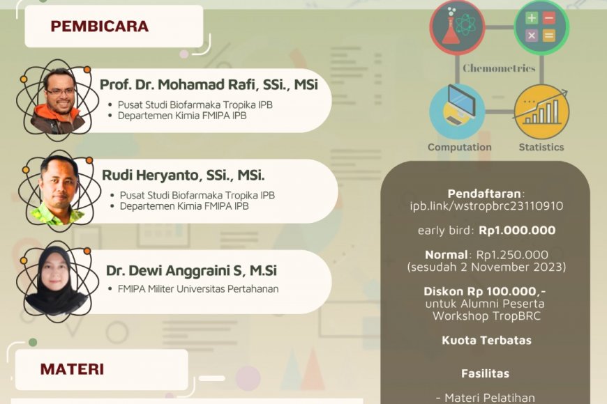 [Workshop | 9 - 10 November 2023] Workshop Kemometrik dan Aplikasinya dalam Riset Metabolomik ...
