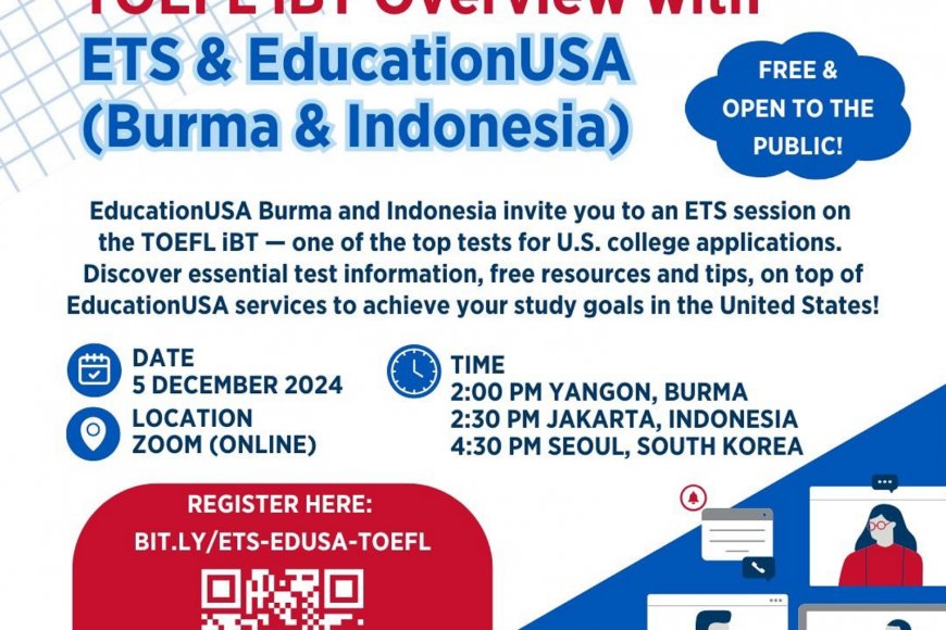 [5 Desember 2024] TOEFL iBT Overview with ETS & EducationUSA - Solusi Riset
